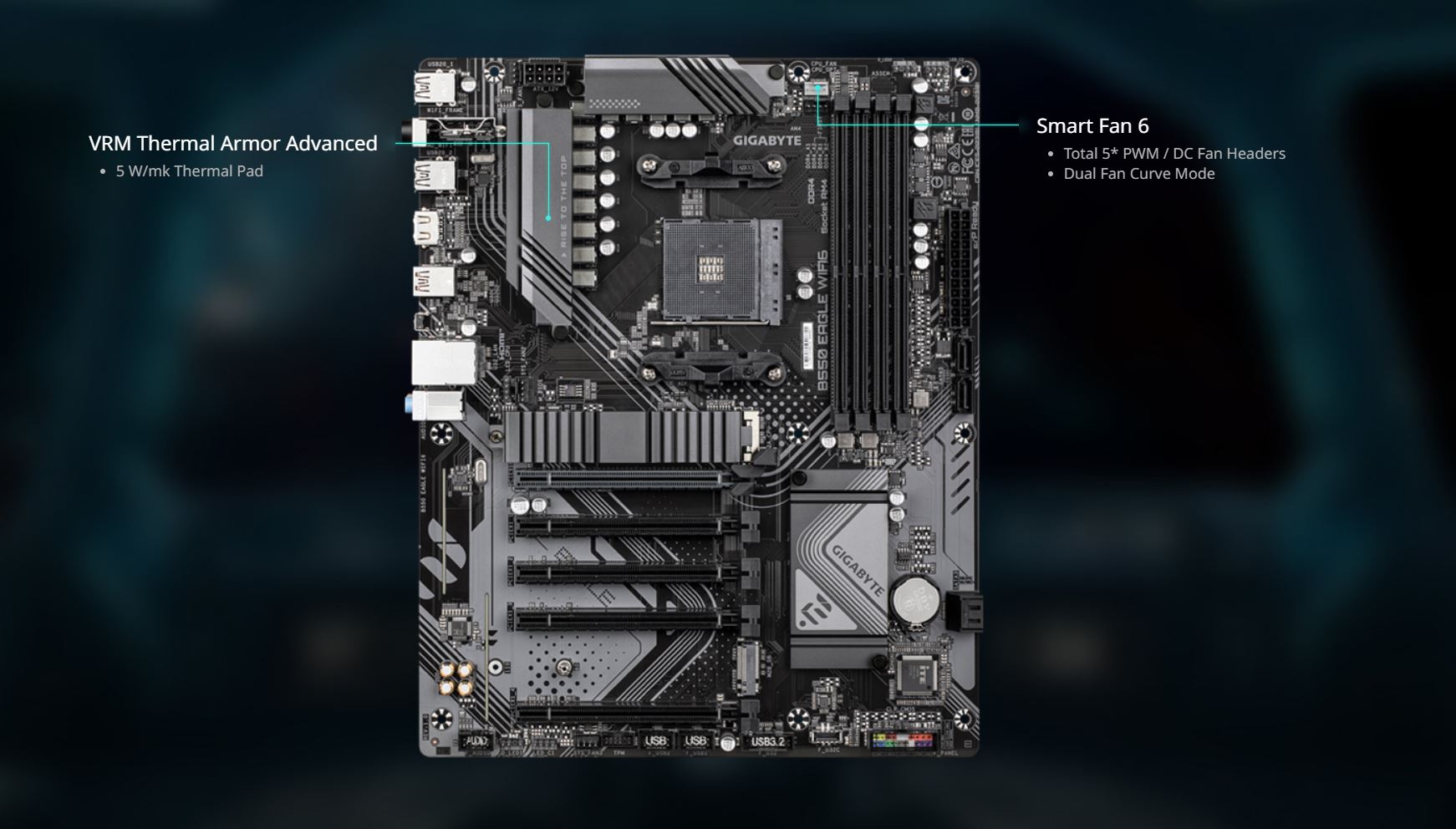 GIGABYTE B550 EAGLE WIFI6 Motherboard, Supports AMD AM4 Ryzen 5000 Processors, ATX, DDR4, 2x M.2 ...